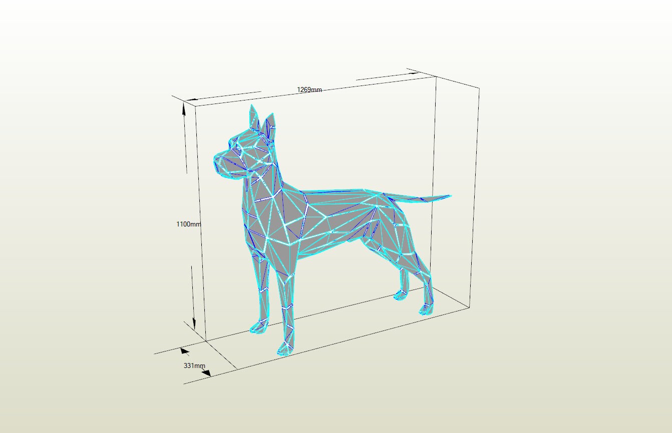 German Mastiff Low Poly DXF Metal Sculpture - Etsy
