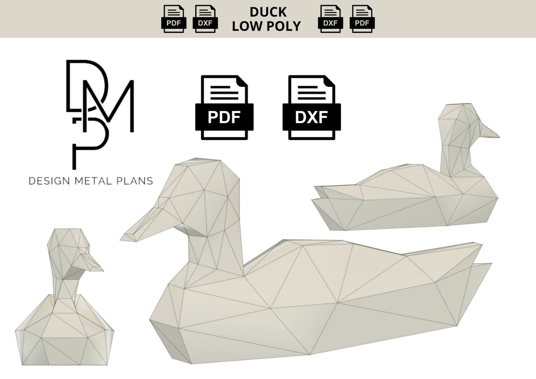 Metal DUCK Low Poly DXF Sculpture - Etsy