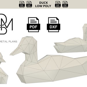 Metal DUCK Low Poly DXF Sculpture - Etsy