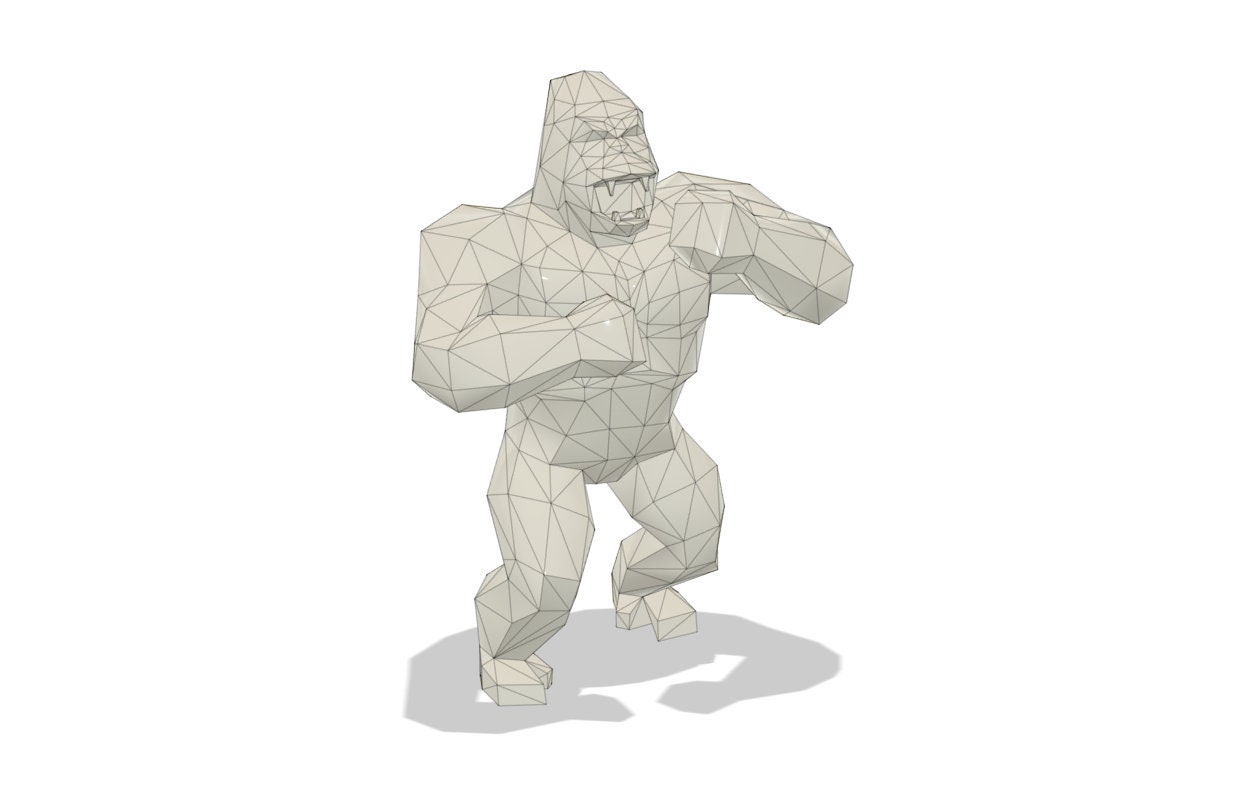 Gorilla Sculpture Metal Low Poly / DXF - Etsy