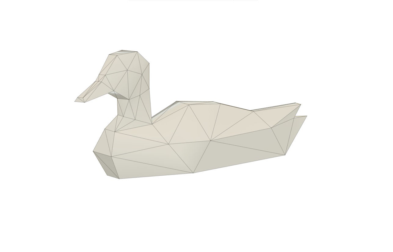 Metal DUCK Low Poly DXF Sculpture - Etsy