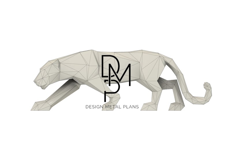 Panther Low Poly DXF PDF Metal Sculpture - Etsy