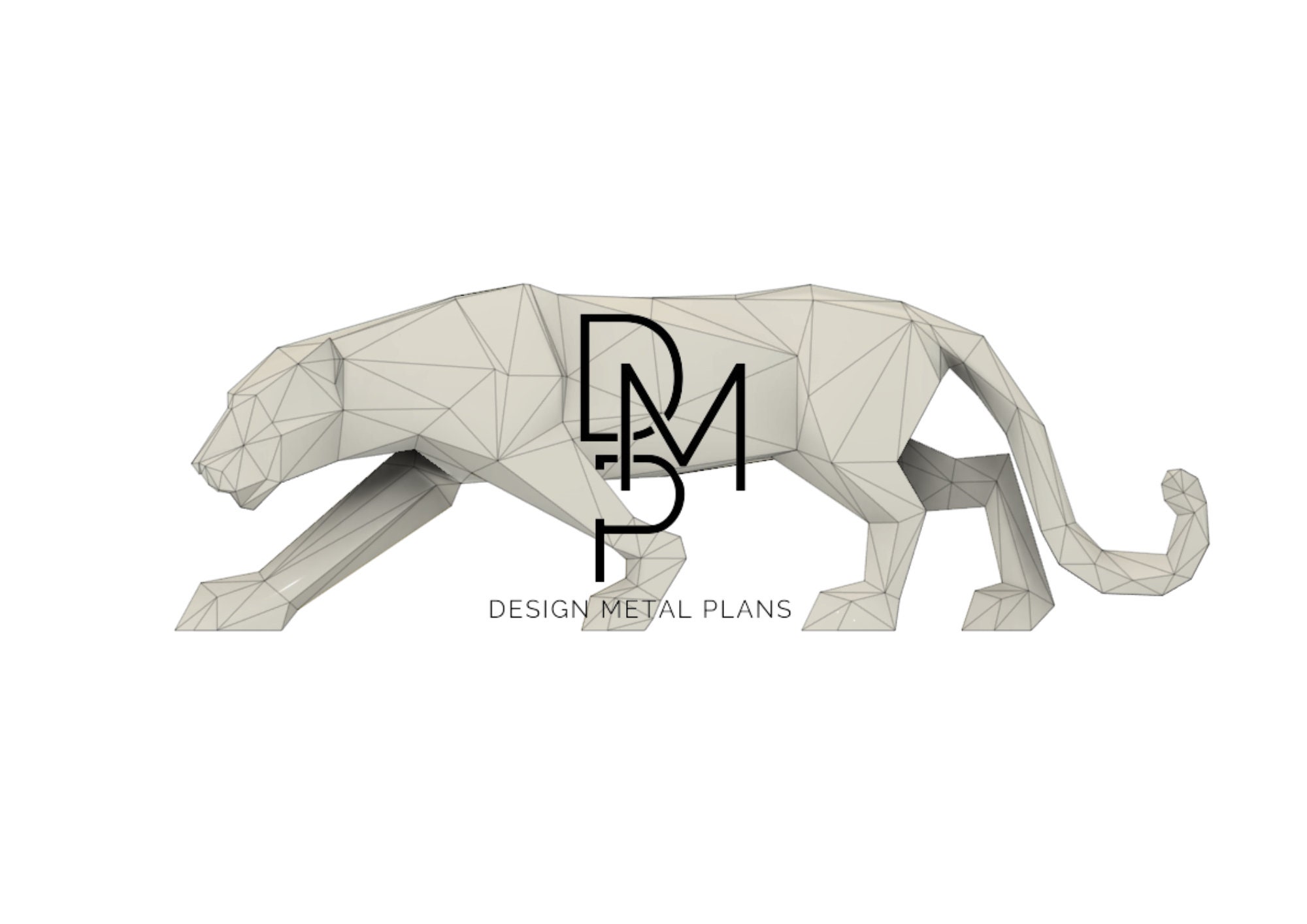 Panther Low Poly DXF PDF Metal Sculpture - Etsy