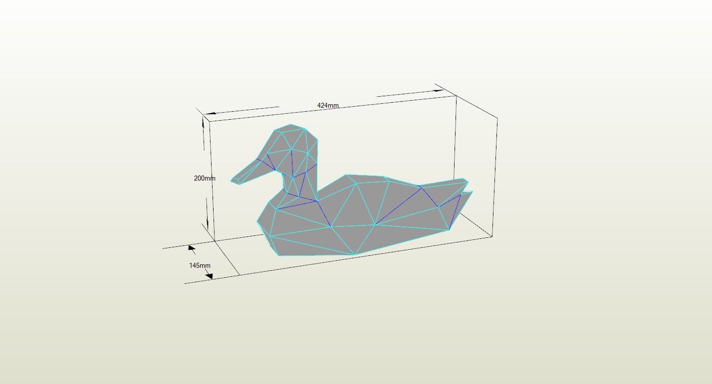 Metal DUCK Low Poly DXF Sculpture - Etsy
