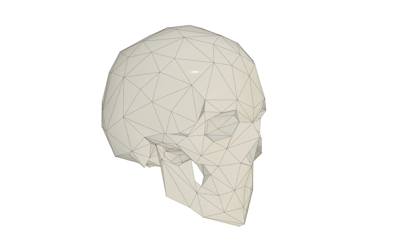 Skull Metal Low Poly DXF Metal Sculpture - Etsy