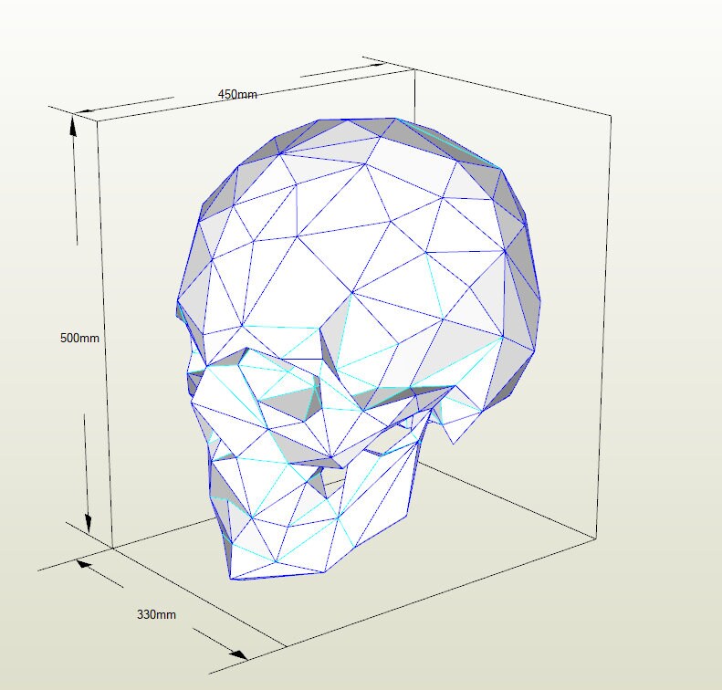 Skull Metal Low Poly DXF Metal Sculpture - Etsy