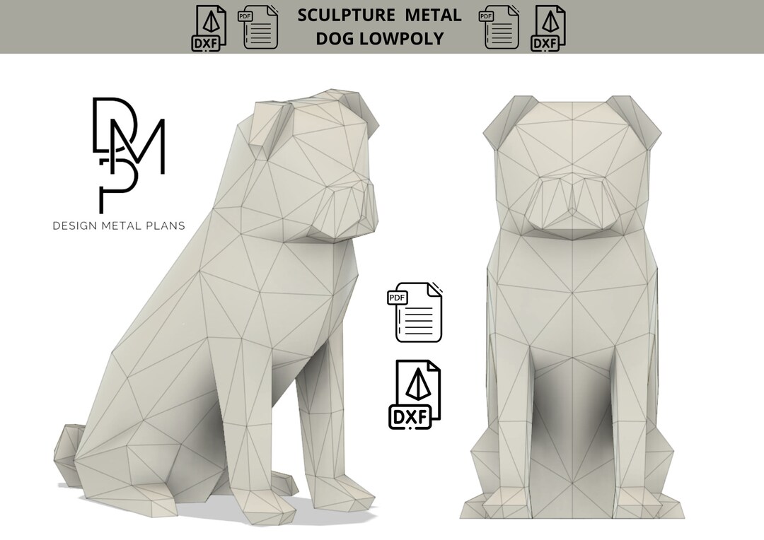 Low Poly Dog DXF Metal Sculpture - Etsy