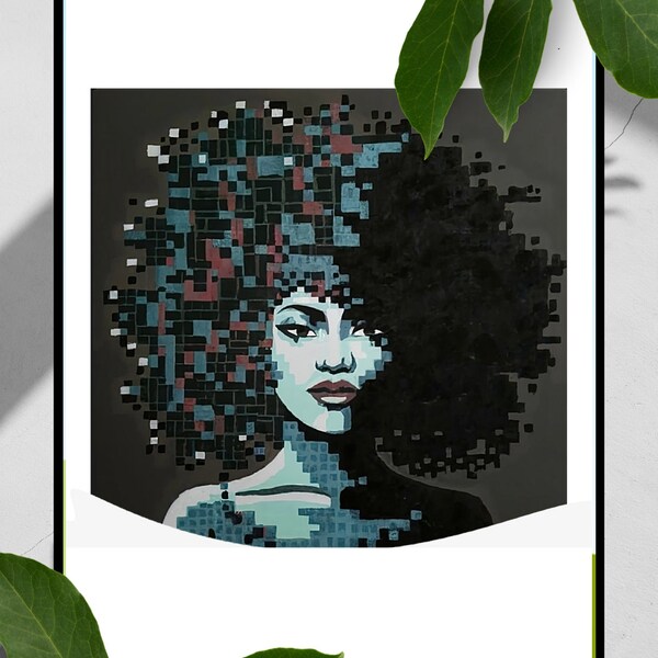 Pixel Moss Wall Art - Etsy