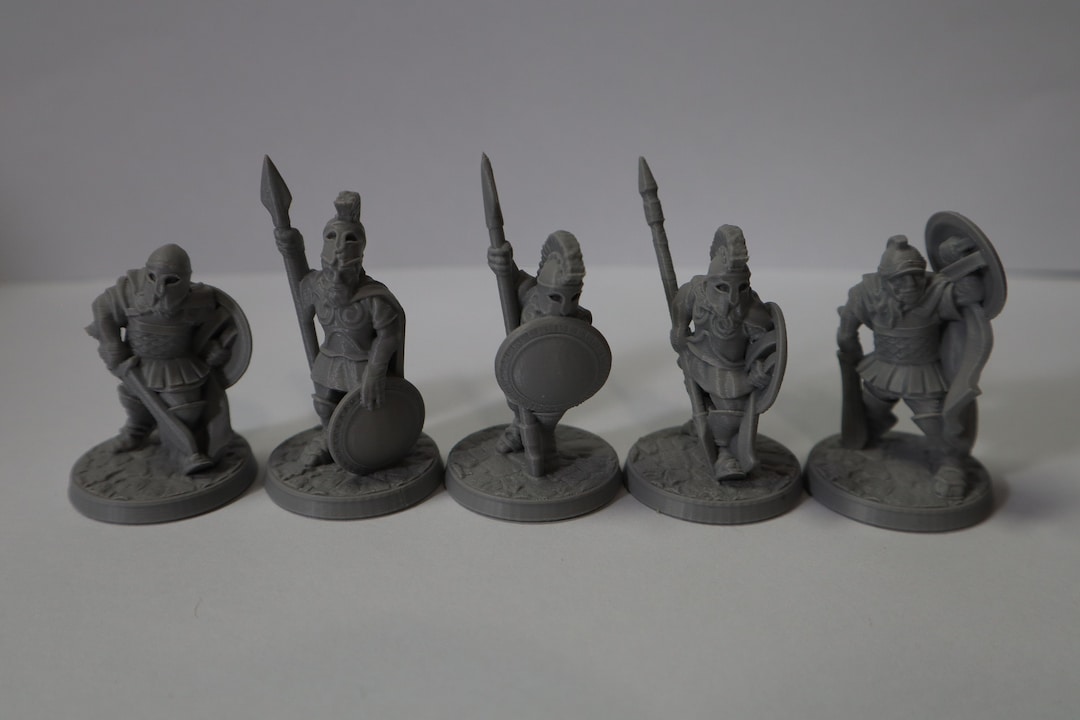 Ancient Greek Army Soldiers - 5 Miniature Hoplites, 28mm Scale ...