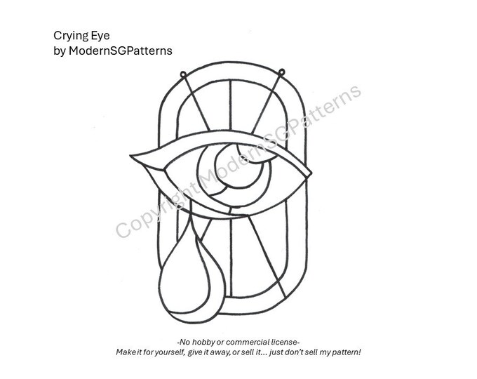 Crying Eye Stained Glass Pattern Sadness Tears Grief Loss Weeping Eye ...
