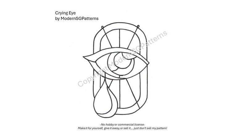 Crying Eye Stained Glass Pattern Sadness Tears Grief Loss Weeping Eye ...