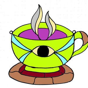Cup of Coffee Stained Glass Pattern Strange Brew Be Blessed - Etsy