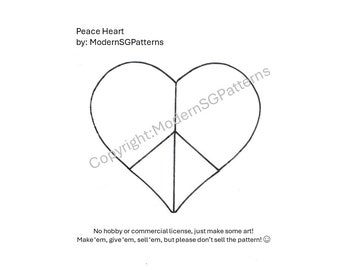 Peace Heart Stained Glass Pattern PDF, Png Digital File - Etsy