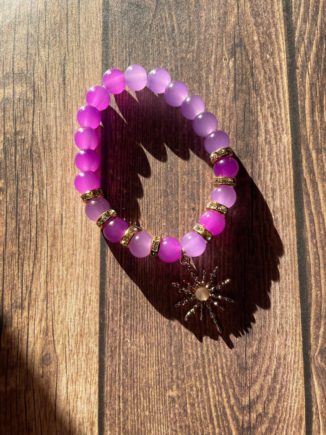 Rapunzel Bracelet | Light and Dark Purple Bracelet | Gold Accent ...