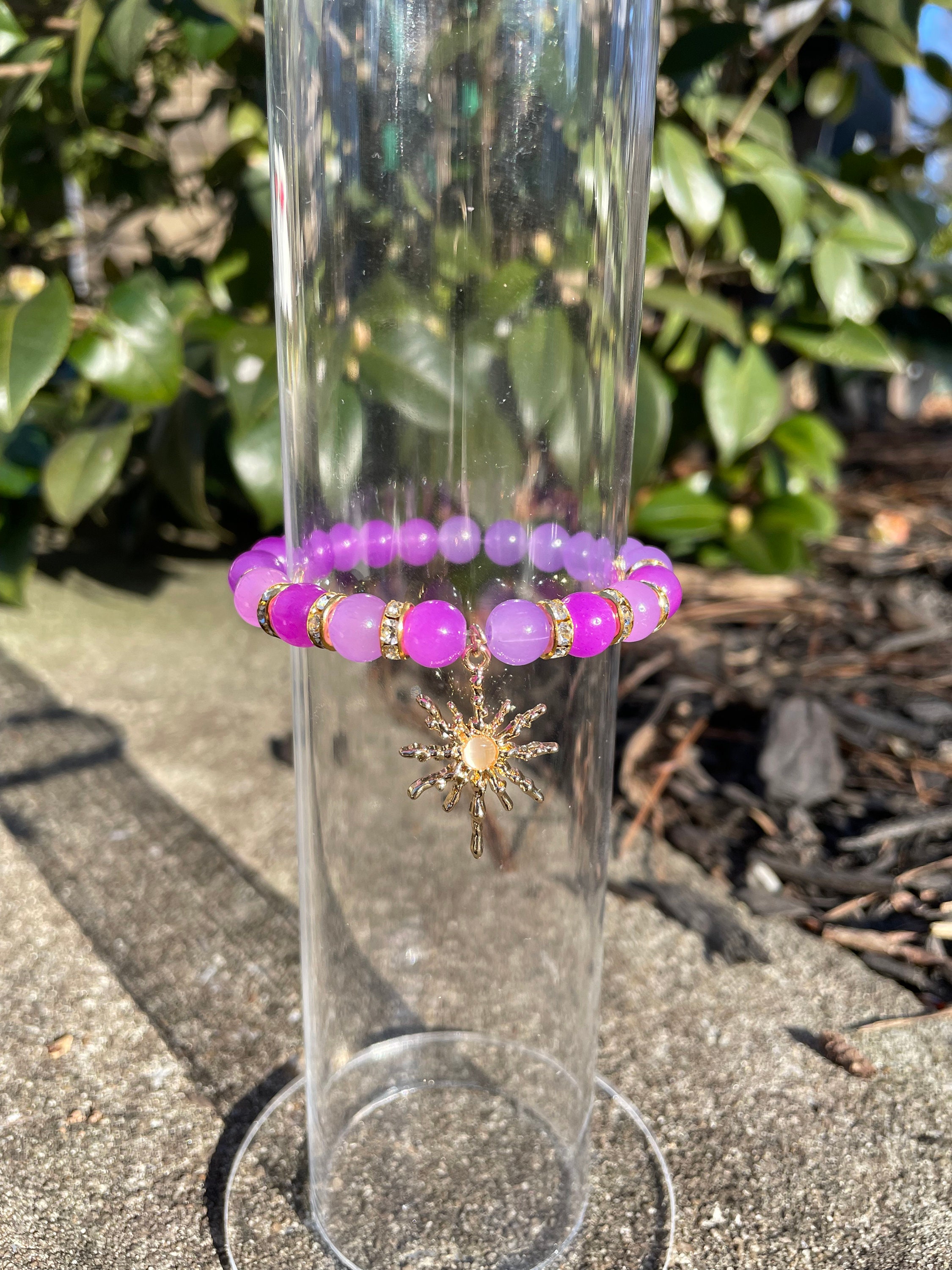 Rapunzel Bracelet | Light and Dark Purple Bracelet | Gold Accent ...