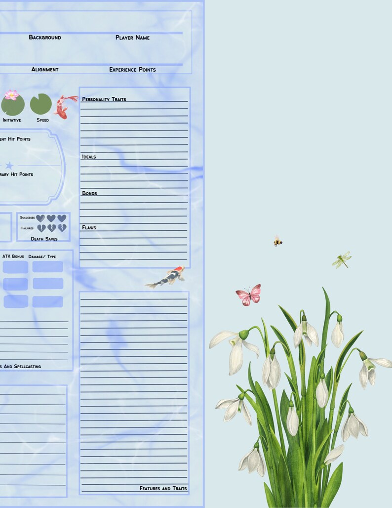 Neera Character Sheet - Etsy