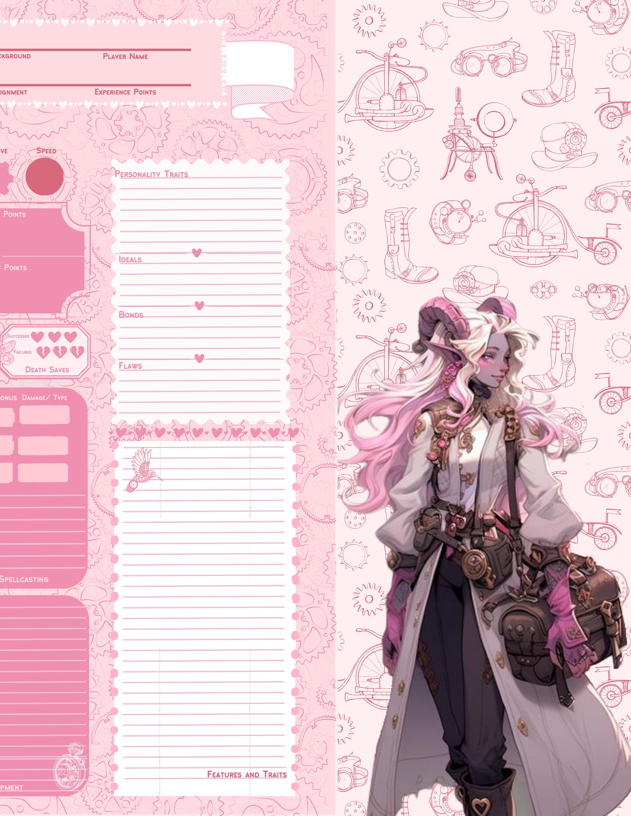 Lovelace Character Sheet - Etsy