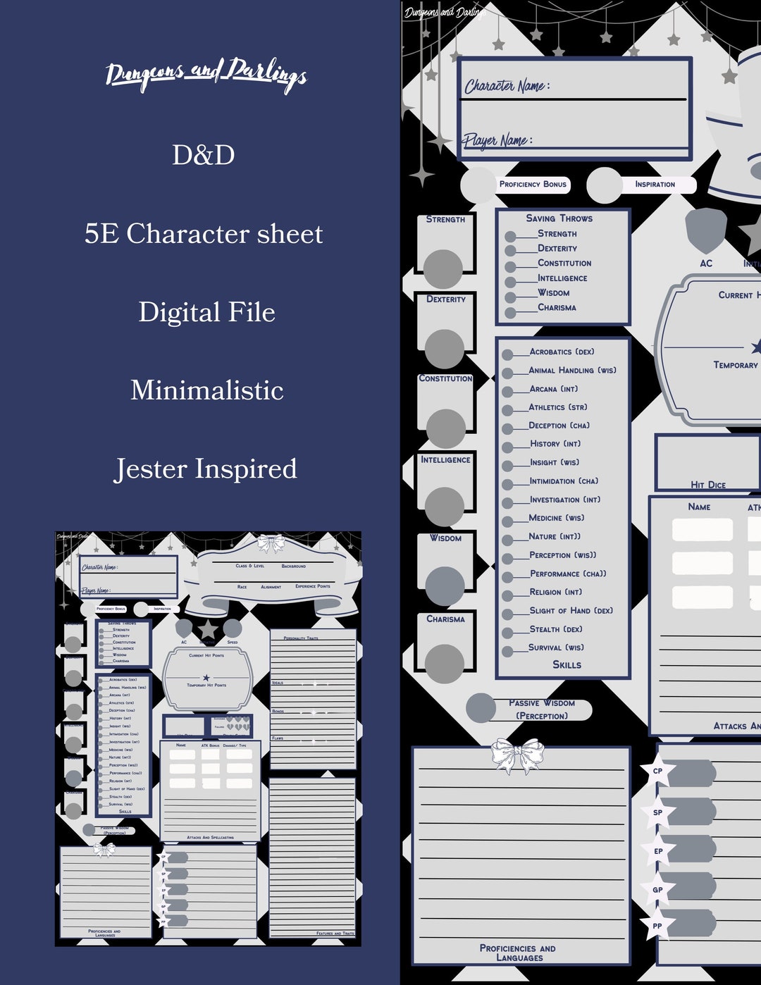 Nox Character Sheet - Etsy