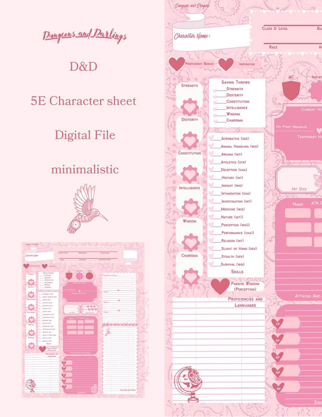 Lovelace Character Sheet - Etsy