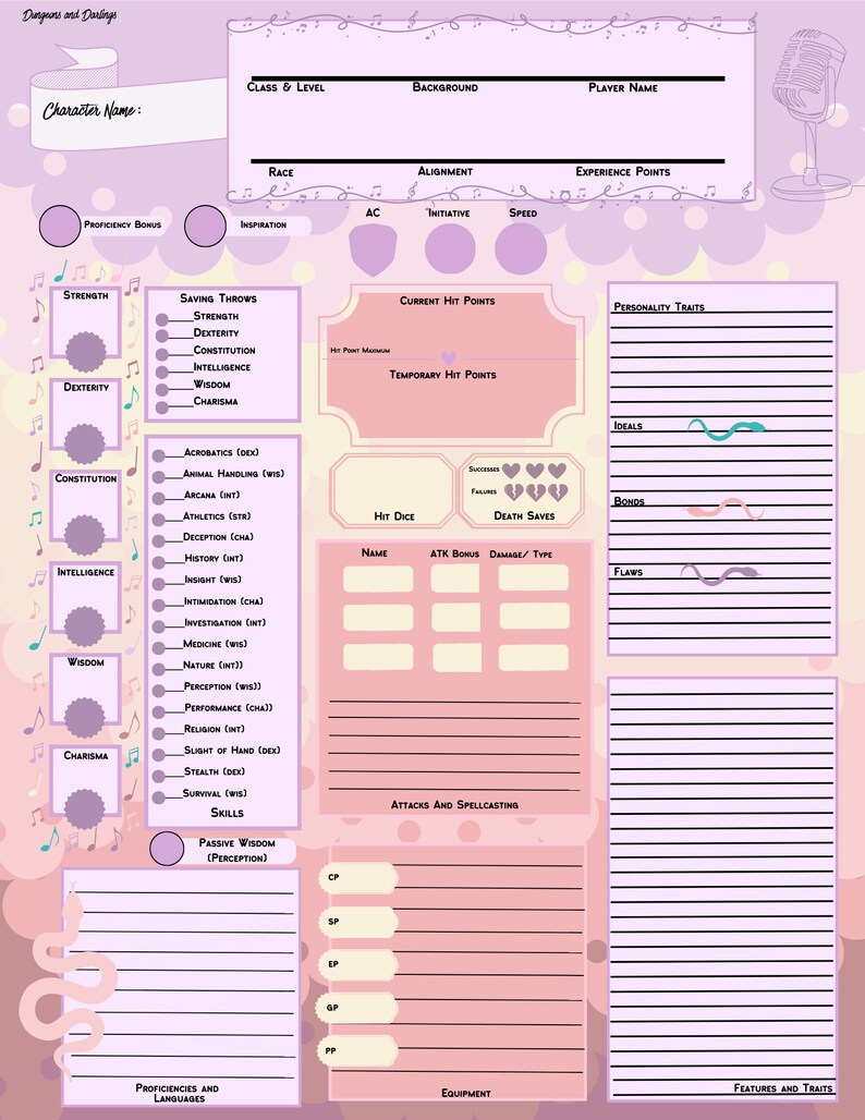 Lucy Gray Bard Character Sheet - Etsy