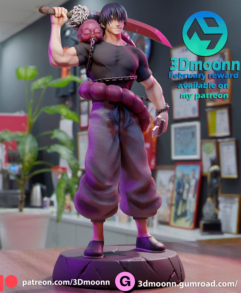 3D Resin Printed Toji Fushiguro Jujustu Kaizen Fan Art Model Kit ...