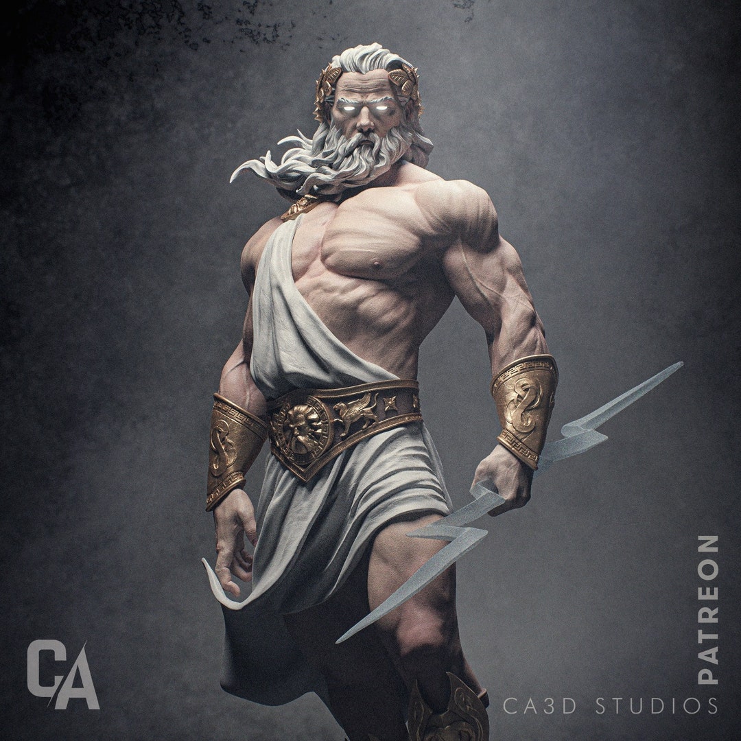 3D Resin Printed Zeus God of Thunder Model Kit UNPAINTED - Etsy