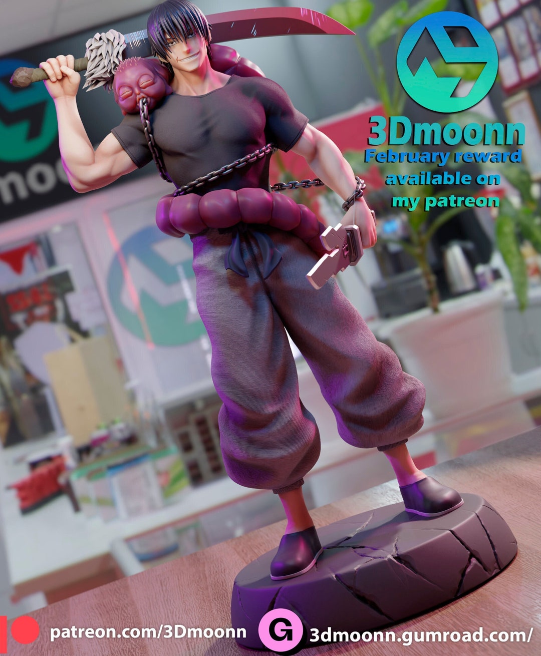 3D Resin Printed Toji Fushiguro Jujustu Kaizen Fan Art Model Kit ...