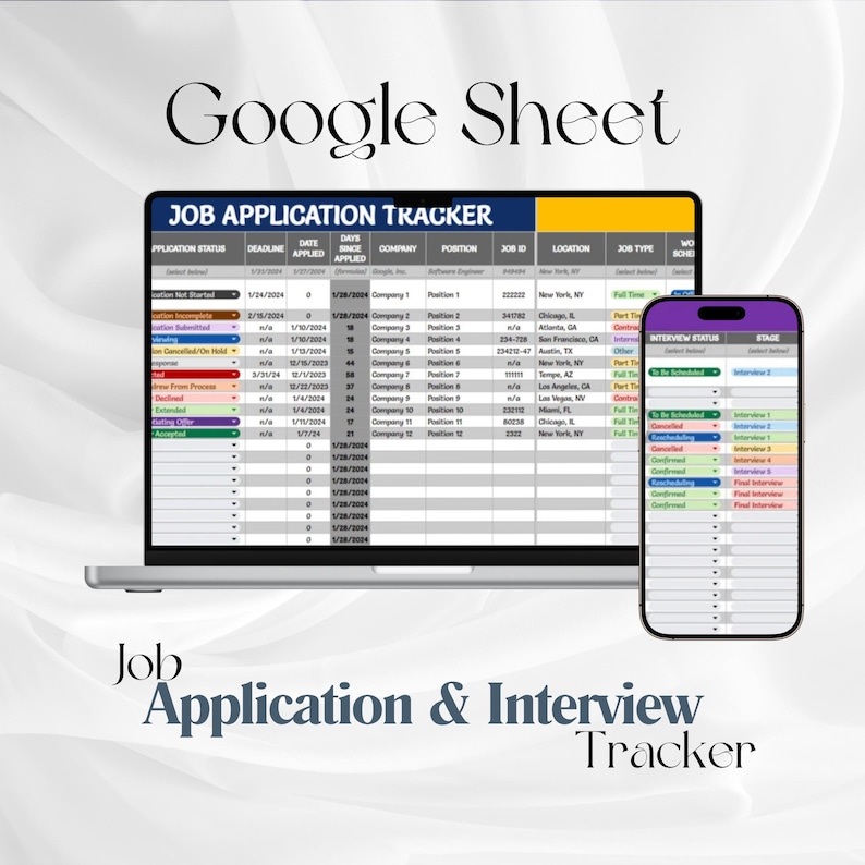 Job Application & Interview Tracker: Customizable Google Sheet Template ...