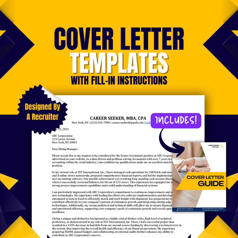 Cover Letter Templates, Two Versions/designs: Ats-friendly, Recruiter ...