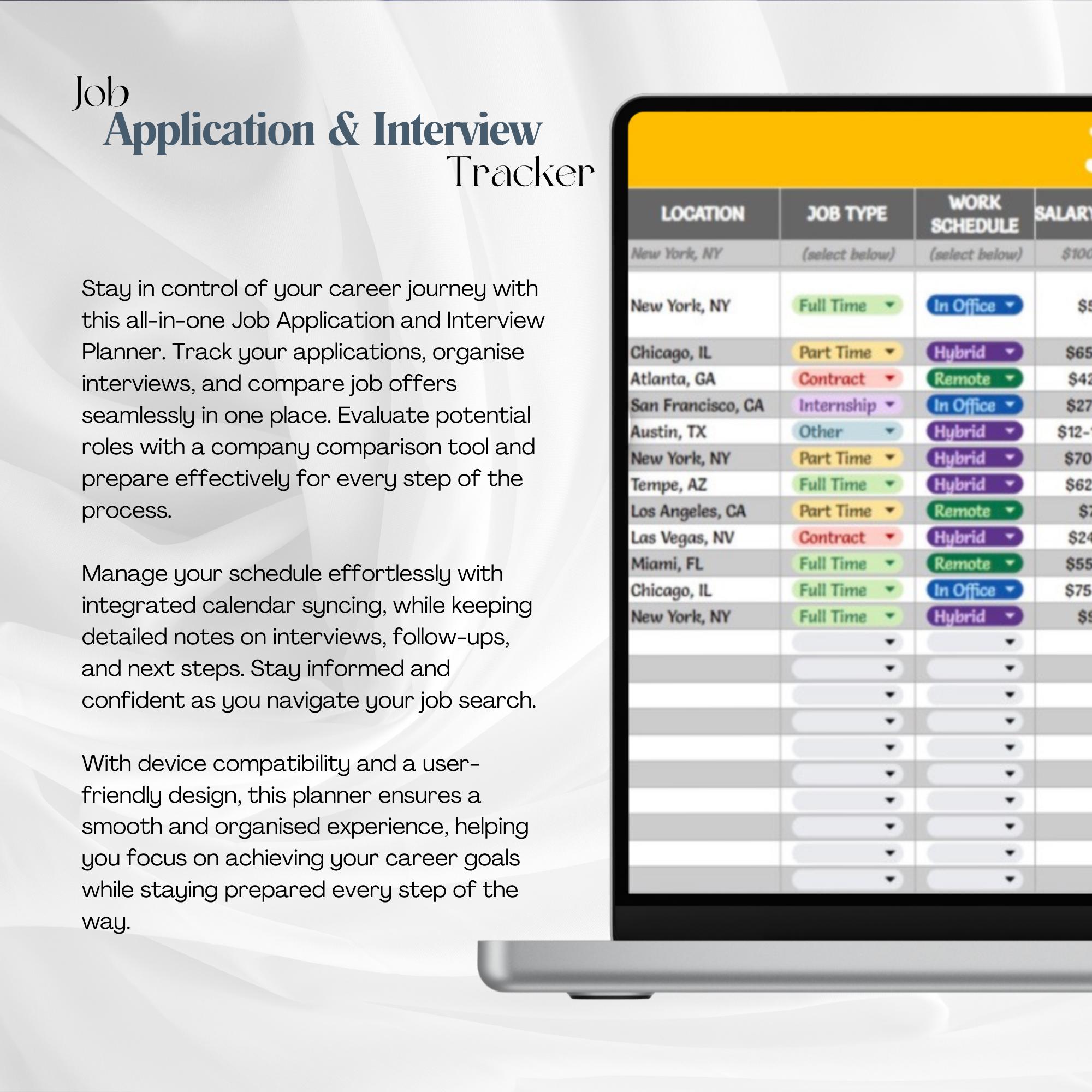 Job Application & Interview Tracker: Customizable Google Sheet Template ...