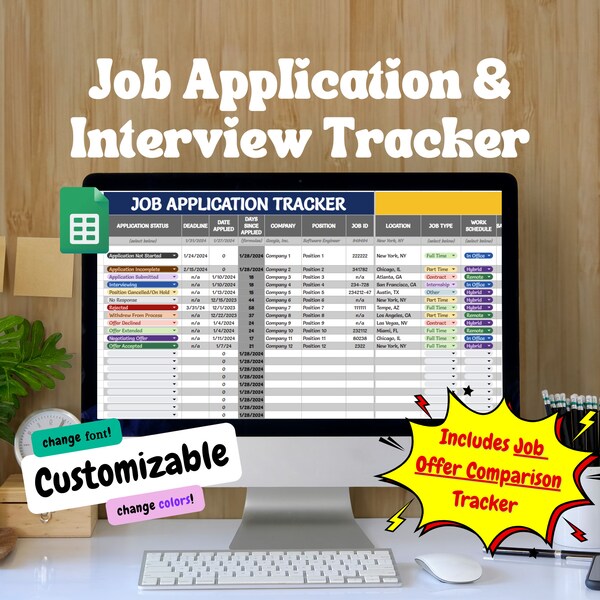 Job Application Template - Etsy