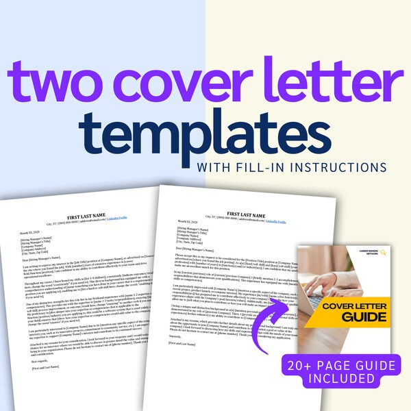 Cover Letter Fill-in Template PLUS 20-page Guide Includes a List of ...