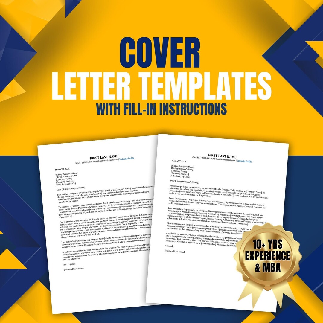 Pre-filled Cover Letter Template, Craft Compelling & Professional ...