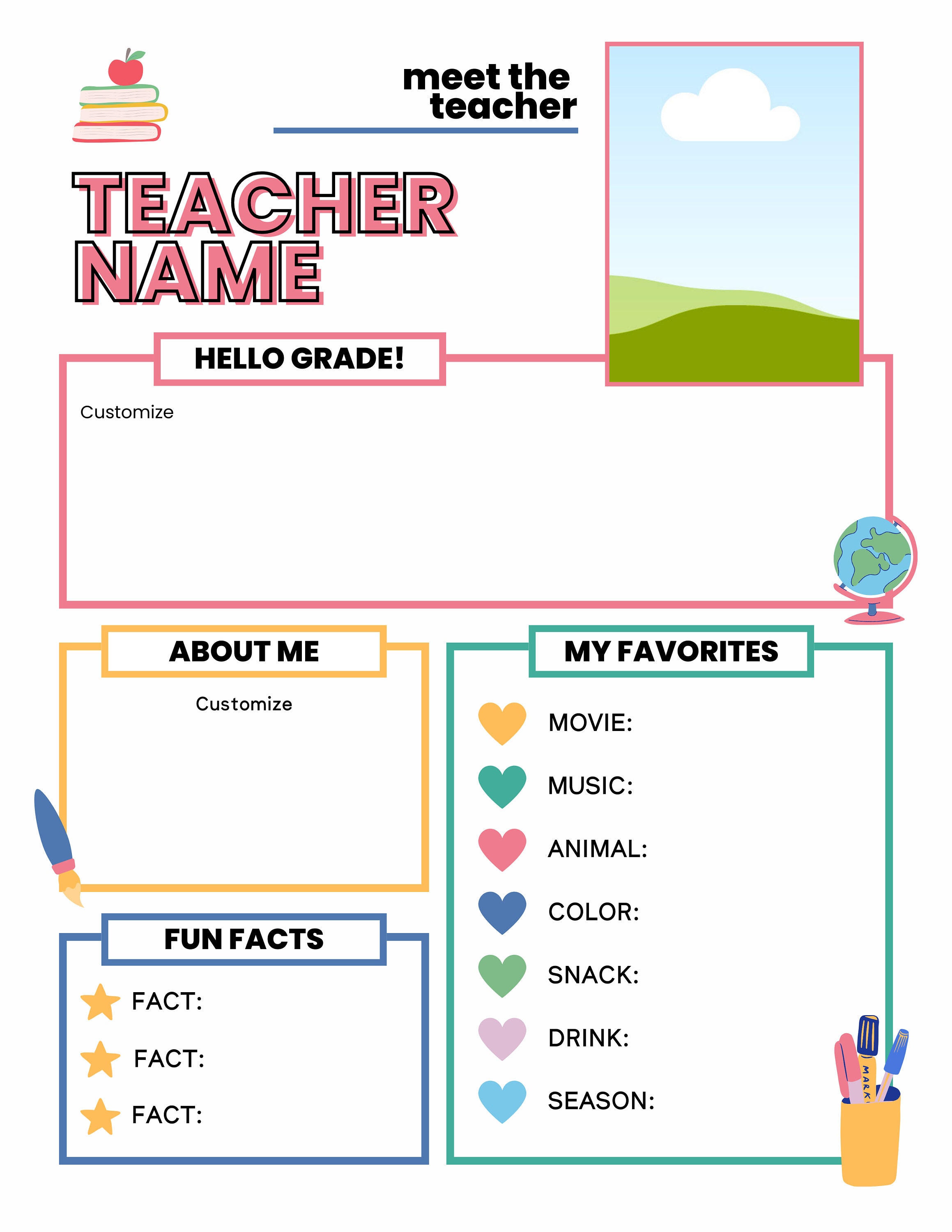 Meet the Teacher Editable Template - Digital Download for Canva - Etsy