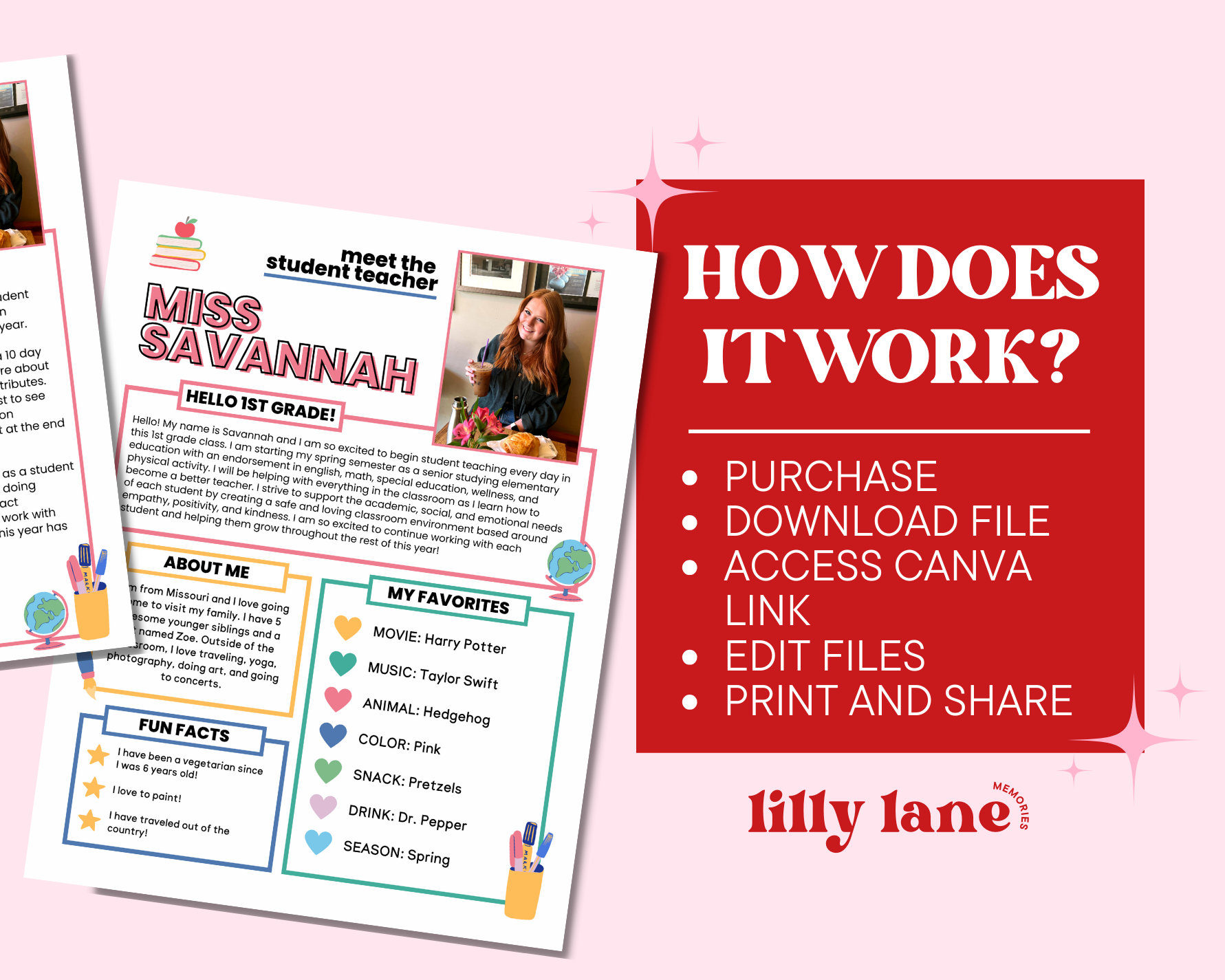 Meet the Teacher Editable Template - Digital Download for Canva - Etsy