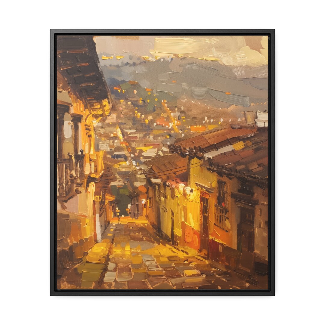 Quito's Colonial Charm: Impressionist Cityscape Painting - Etsy