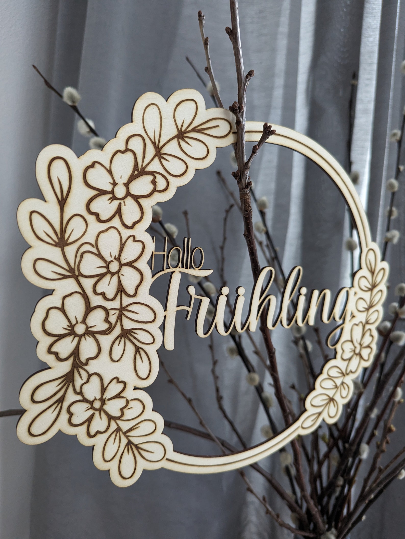 Loop Hallo Frühling - Kranz - Frühlingsdekoration - Etsy.de