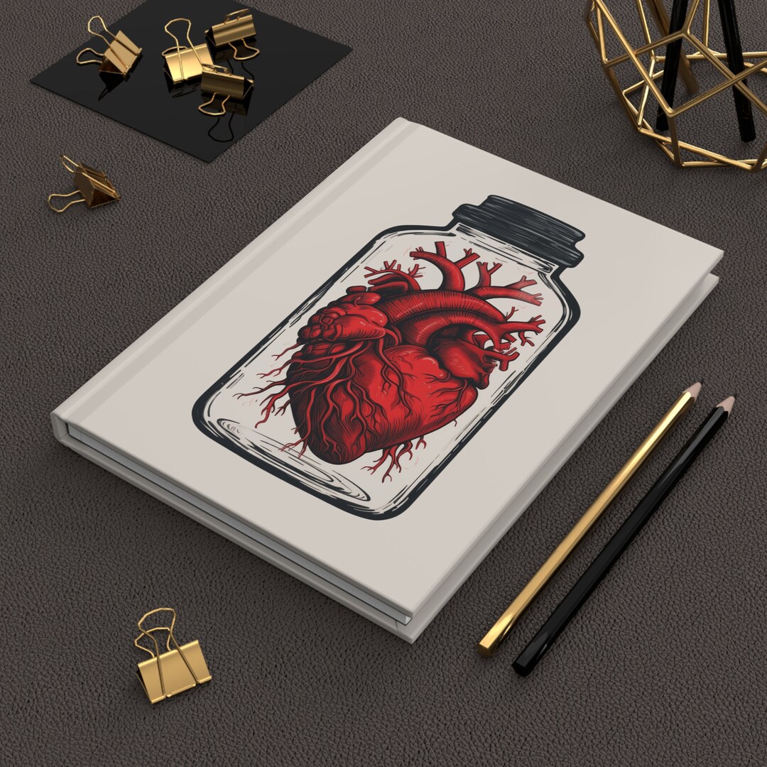 Anatomical Heart in a Jar Hardcover Journal, Gothic Creepy Macabre ...