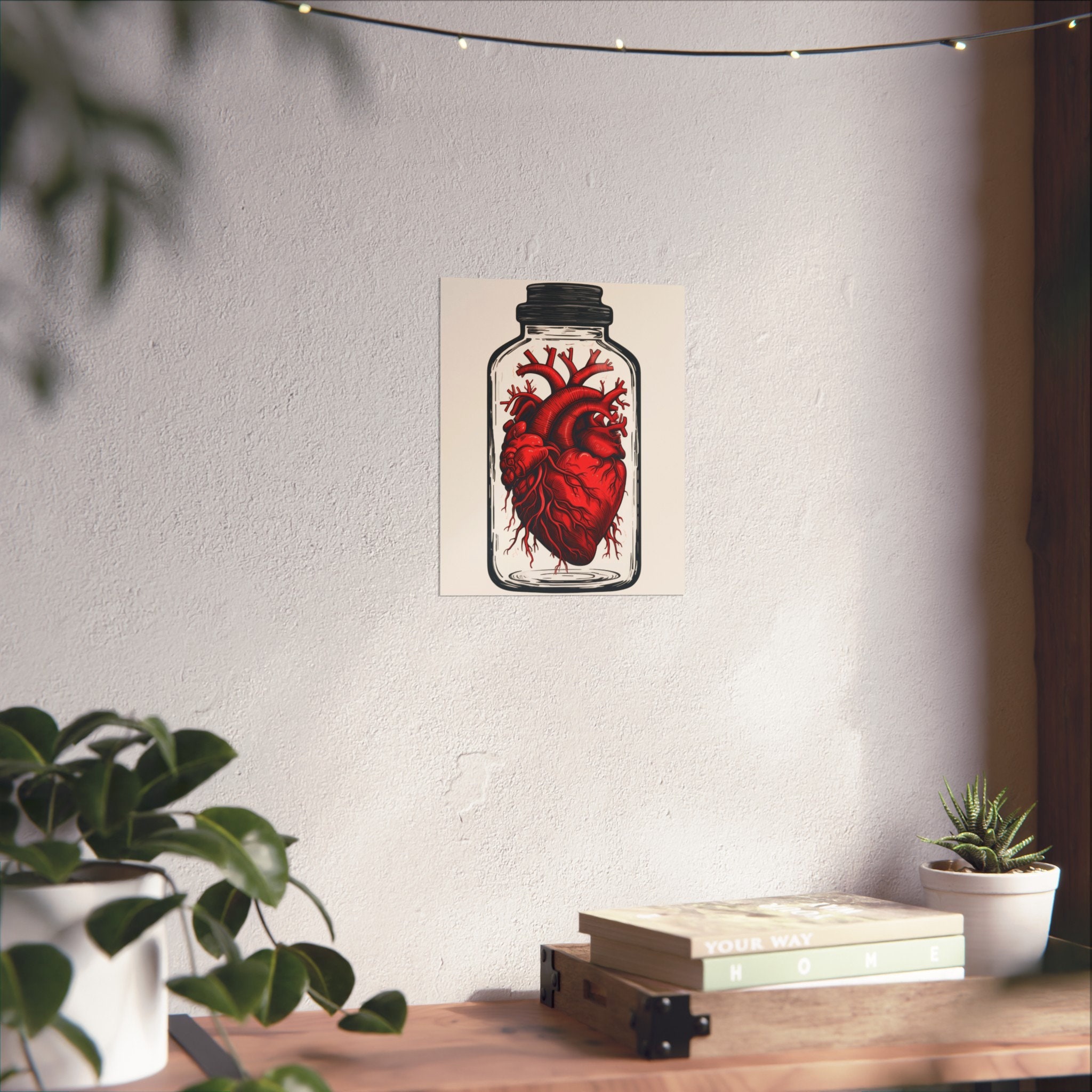 Gothic Anatomy Poster Red Anatomical Heart in Glass Jar Digital Art ...
