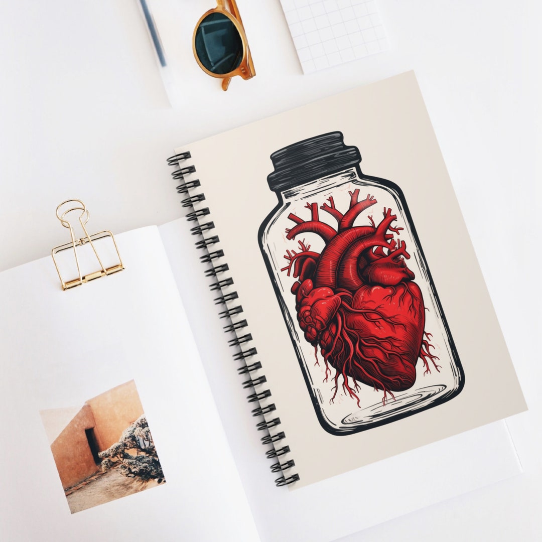 Anatomical Heart in a Jar Spiral Notebook Journal, Gothic Creepy ...