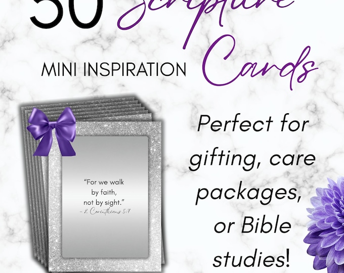 Faith Bible Verse Cards Printable Set, Christian Scripture Cards for ...