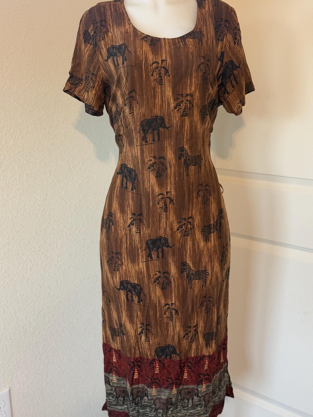 Vintage Safari Animal Print Dress Size Large Hanes - Etsy