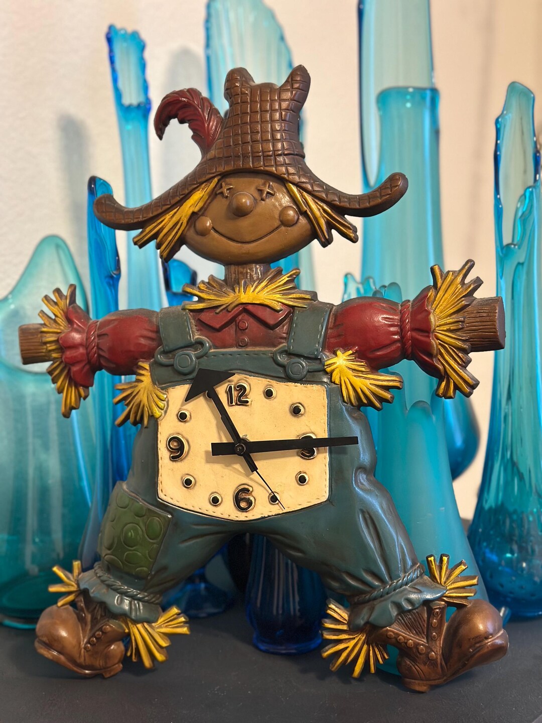 Vintage Sexton 1970s Scarecrow Fall Clock - Etsy
