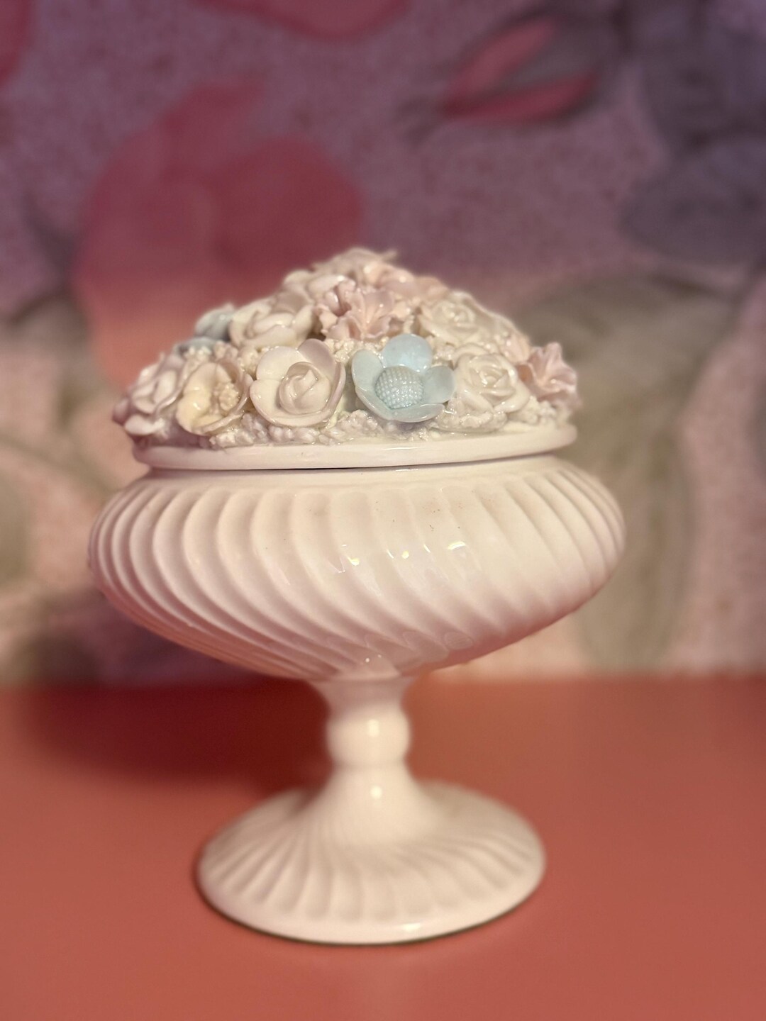 Vintage Ardalt Japan Lenwile China Verithin Compote With Lid | Floral ...