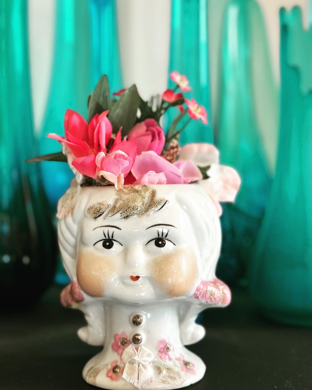 Vintage 1960s Girl Head Planter - Etsy