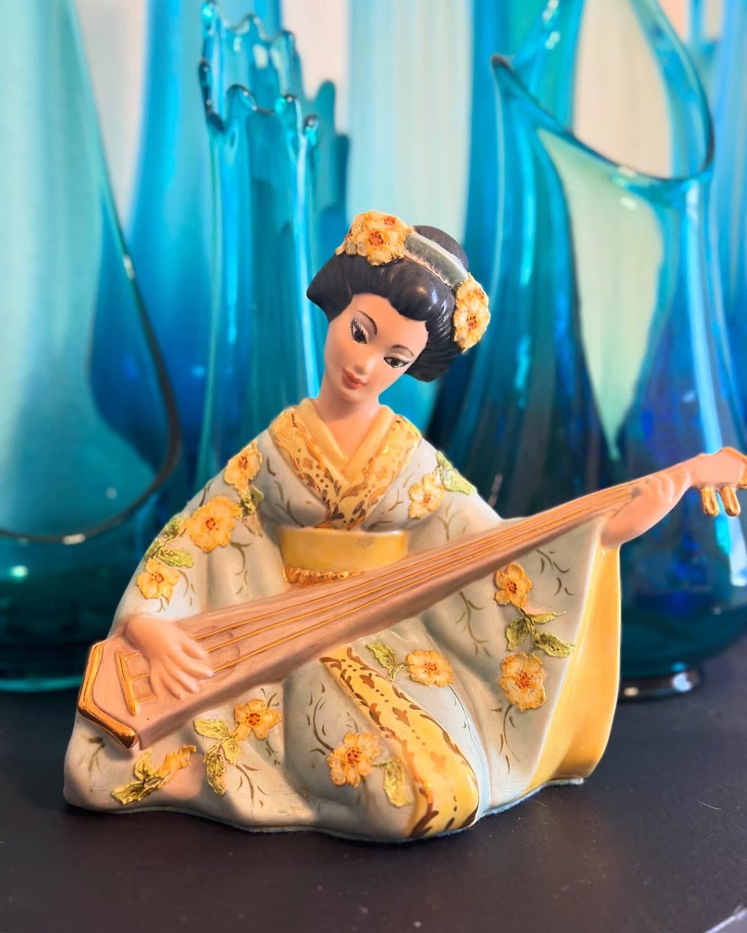 Vintage Ceramic Geisha Girl Figurine - Etsy