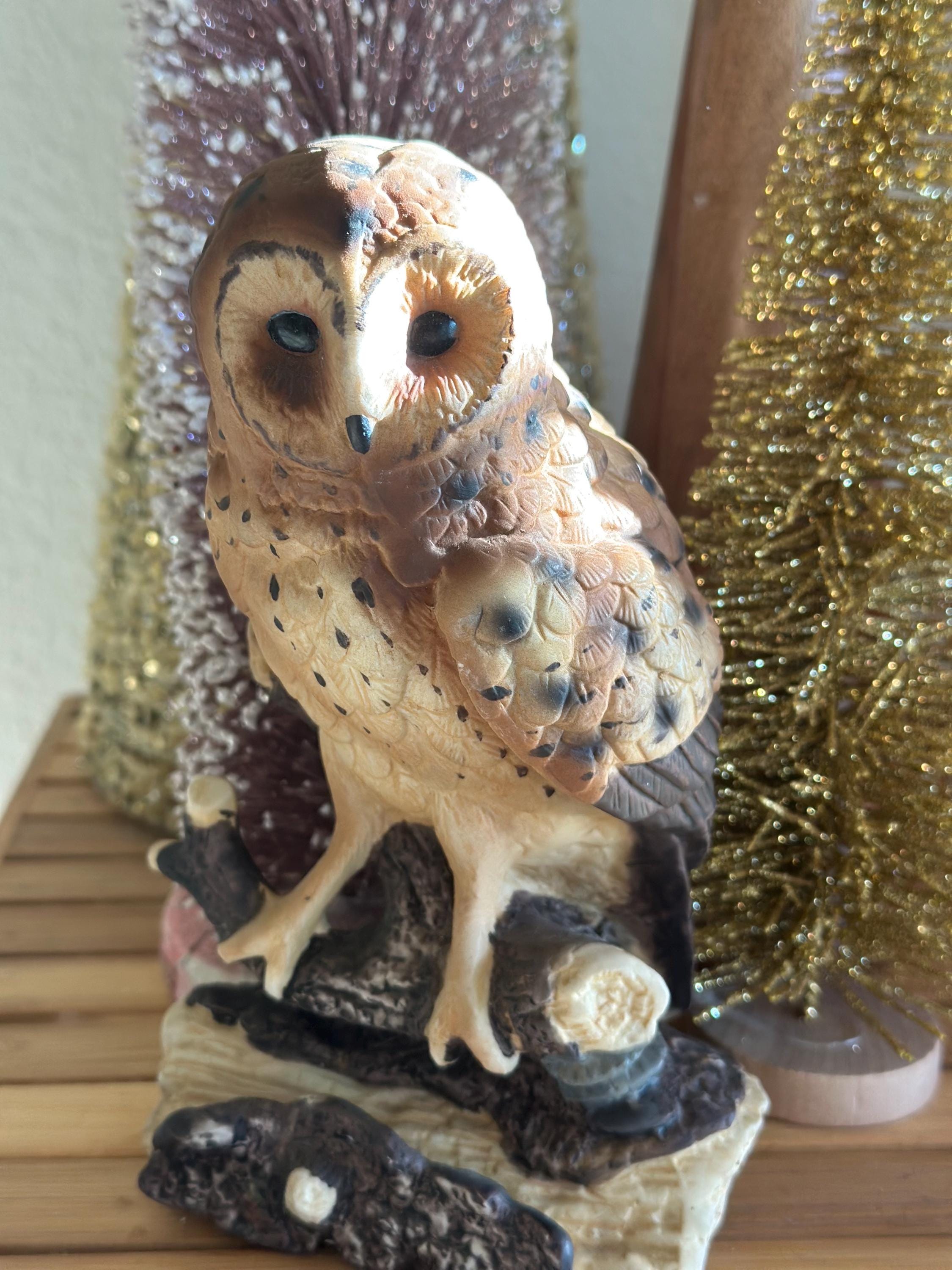 Vintage Ceramic Barn Owl Figurine - Etsy