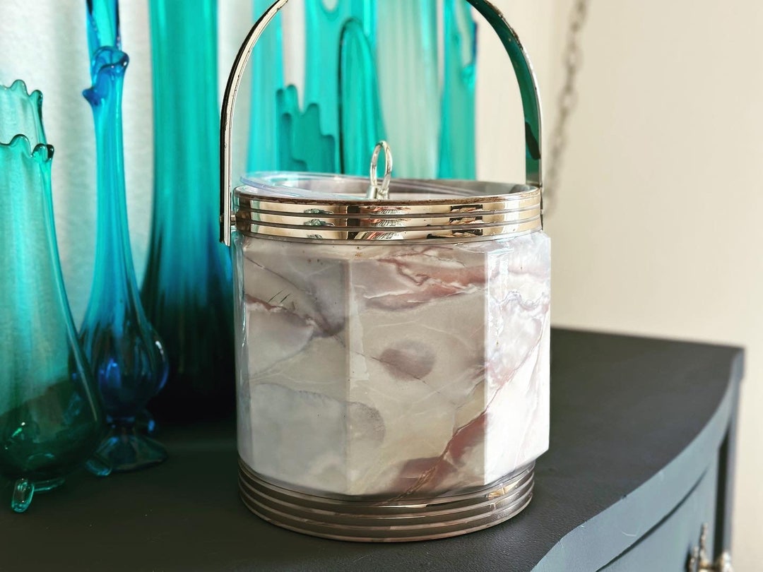 Vintage Purple Marbleized Ice Bucket - Etsy