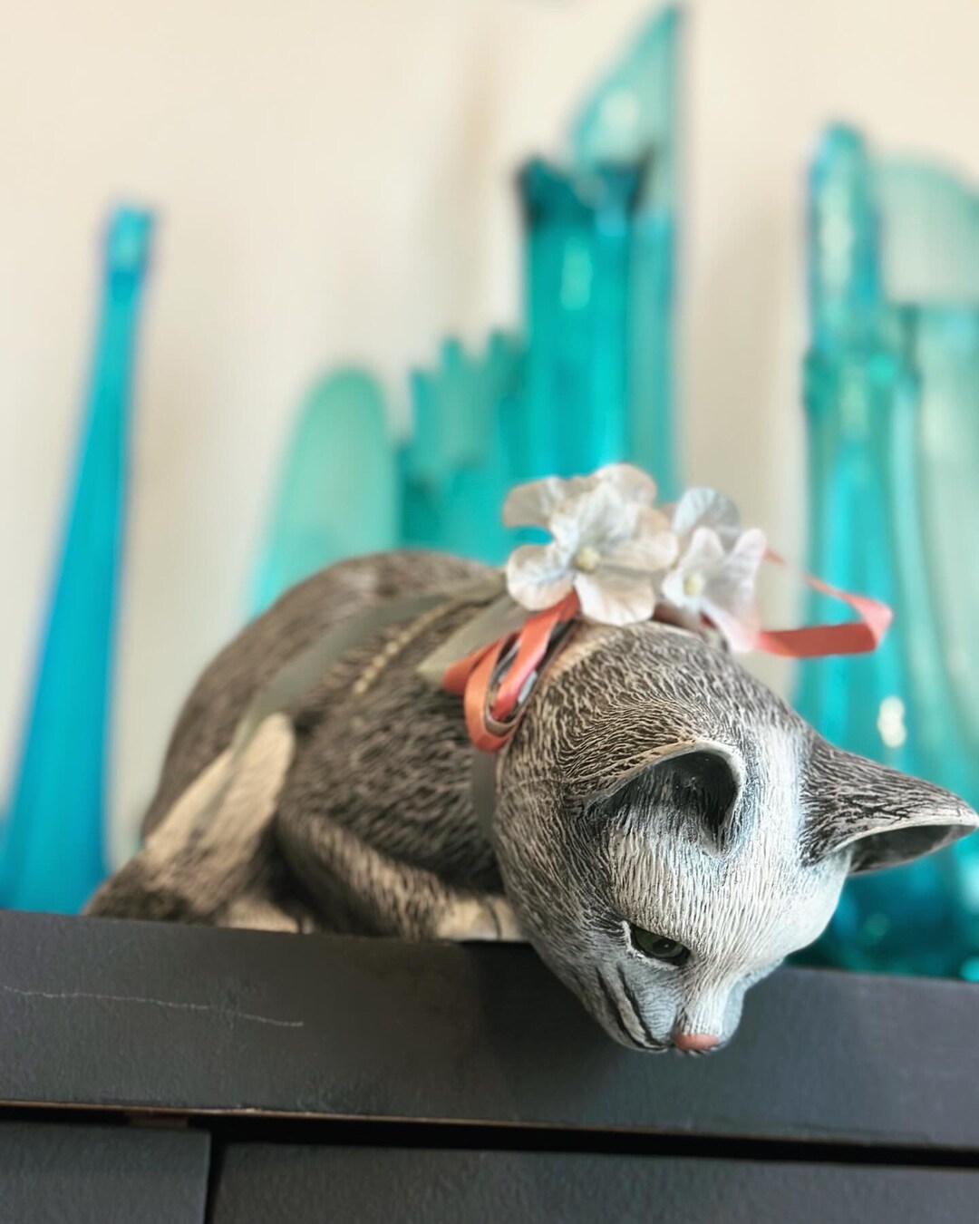 Vintage Russian Blue Cat Figurine - Etsy
