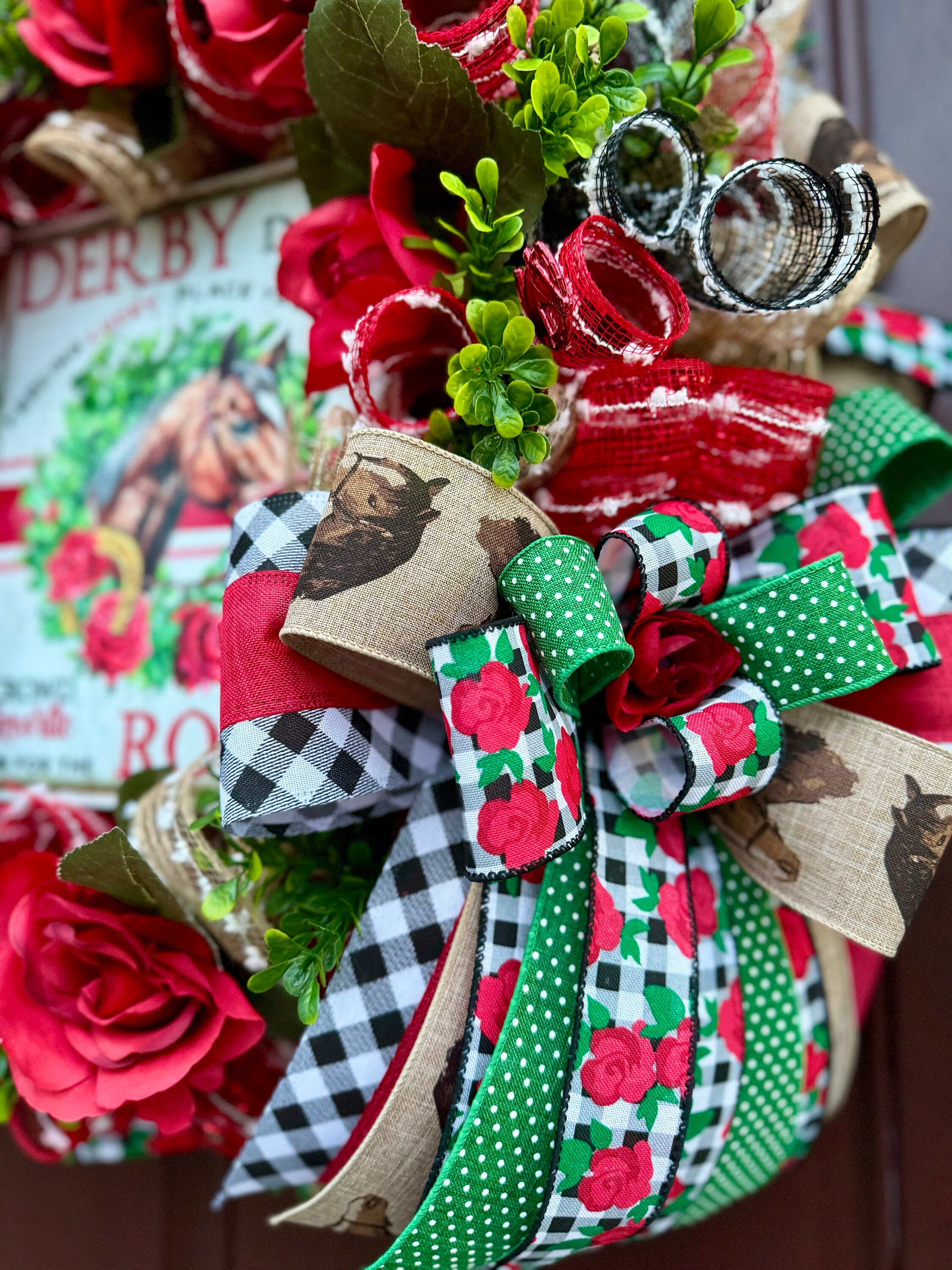 Kentucky Derby Wreath, Handcrafted Derby Wreath, Unique Kentucky Derby ...